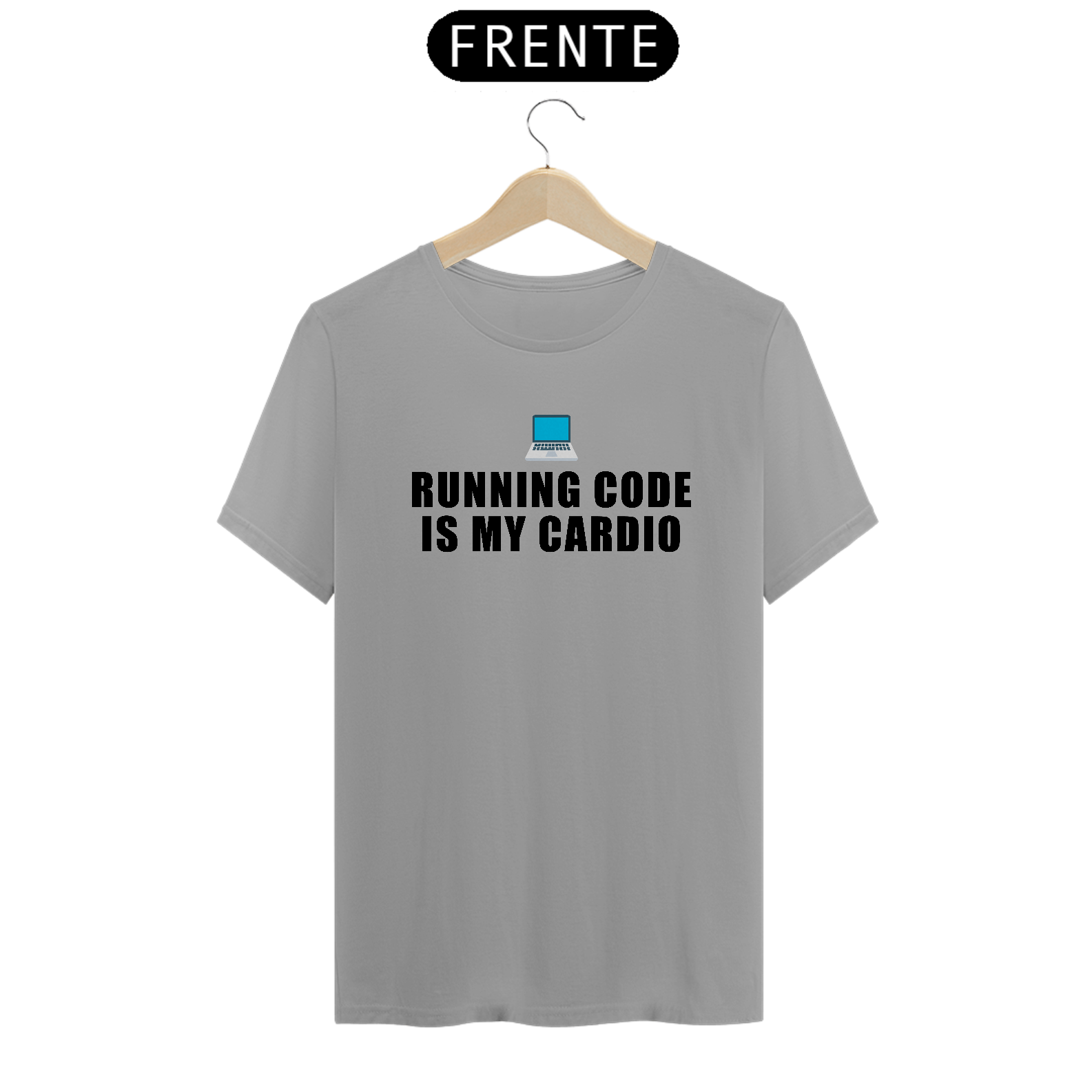 T-Shirt Quality Running code - branca em Estilo de TI
